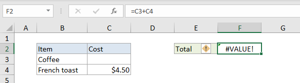 How To Fix The VALUE Error Excel Formula Exceljet